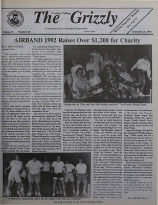 "The Grizzly, February 25, 1992" by Eric Foellmer, Judd Woytek et al.