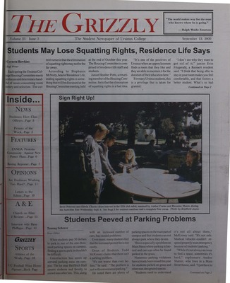 "The Grizzly, September 12, 2000" by Dan Reimold, Lauren Cyrsky et al.