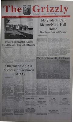 "The Grizzly, September 5, 2002" by Anne Antanavage '04, Kelly Gray et al.