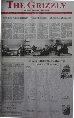 "The Grizzly, December 4, 2003" by Lauren A. Perotti, Lindsey Fund et al.