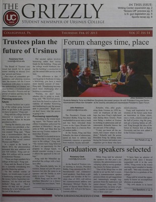 "The Grizzly, February 7, 2013" by Jessica Orbon, Sara Sherr et al.