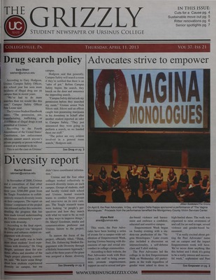 "The Grizzly, April 11, 2013" by Jessica Orbon, Sara Sherr et al.