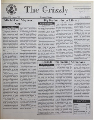 "The Grizzly, October 27, 1998" by Michael T. Bauer, Matt Klinger et al.