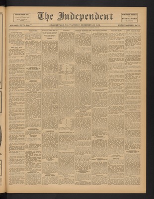 "The Independent, V. 48, Thursday, December 28, 1922, [Whole Number: 24 ...
