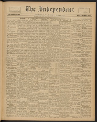"The Independent, V. 51, Thursday, June 25, 1925, [Whole Number: 2604 ...