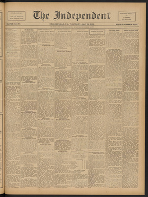 "The Independent, V. 60, Thursday, July 19, 1934, [Whole Number: 3075 ...