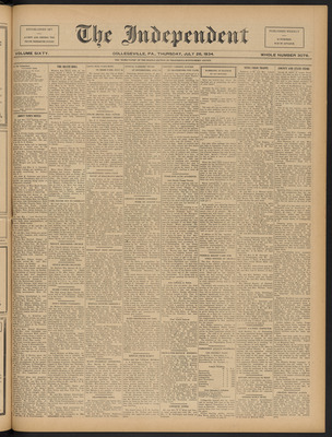 "The Independent, V. 60, Thursday, July 26, 1934, [Whole Number: 3076 ...
