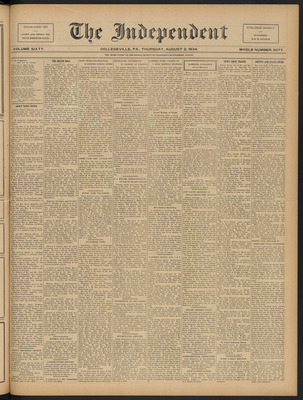 "The Independent, V. 60, Thursday, August 2, 1934, [Whole Number: 3077 ...