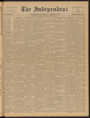 "The Independent, V. 60, Thursday, February 7, 1935, [Whole Number: 310 ...