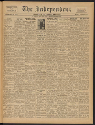 "The Independent, V. 62, Thursday, May 27, 1937, [Whole Number: 3224 ...