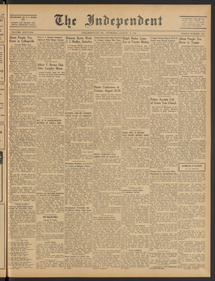 "The Independent, V. 66, Thursday, August 15, 1940, [Whole Number: 3392 ...