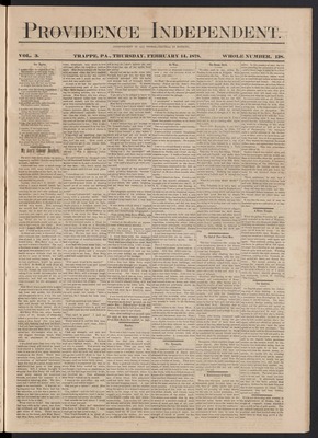 "Providence Independent, V. 3, Thursday, February 14, 1878, [Whole Numb ...