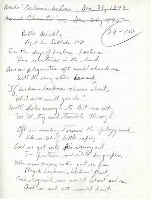 "Transcription of the Poem "Bells Nickle"" by Alfred L. Shoemaker