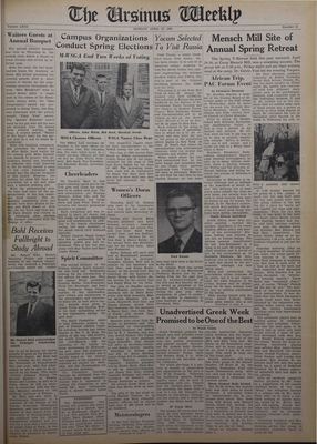 "The Ursinus Weekly, April 27, 1964" by Craig S. Hill, Frank Caiola et al.