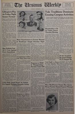 "The Ursinus Weekly, December 4, 1950" by Willard Wetzel, Douglas ...