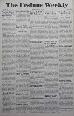 "The Ursinus Weekly, January 10, 1944" by Marion Bright, Charlene ...