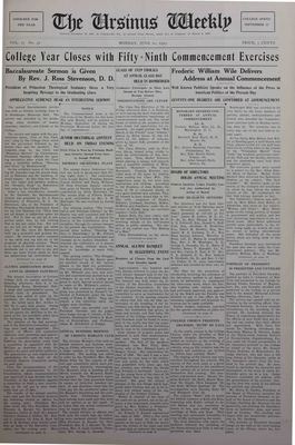 "The Ursinus Weekly, June 10, 1929" by Calvin D. Yost and George Leslie ...