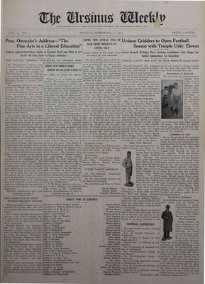 "The Ursinus Weekly, September 20, 1926" by Samuel A. Reimert and ...