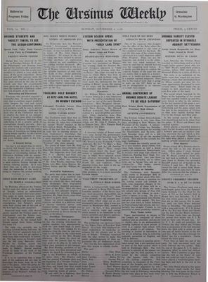 "The Ursinus Weekly, November 1, 1926" by Samuel A. Reimert and George ...