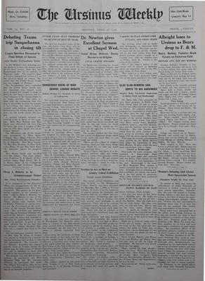 "The Ursinus Weekly, April 26, 1926" by Samuel A. Reimert and George ...