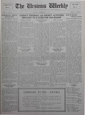 "The Ursinus Weekly, December 1, 1924" by Howard T. Herber and George ...