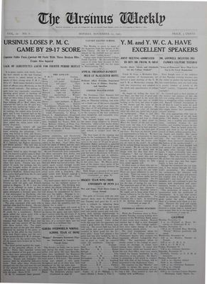 "The Ursinus Weekly, November 12, 1923" by Richard F. Deitz and George ...