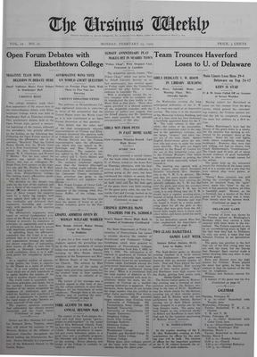 "The Ursinus Weekly, February 25, 1924" by William Daniel Reimert and ...