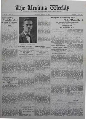 "The Ursinus Weekly, March 31, 1924" by William Daniel Reimert and ...