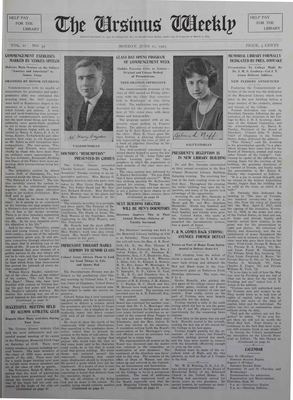 "The Ursinus Weekly, June 11, 1923" by Richard F. Deitz