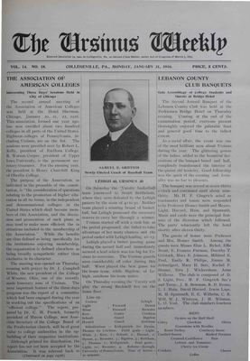 "The Ursinus Weekly, January 31, 1916" by LeRoy Fritsch Derr and George ...