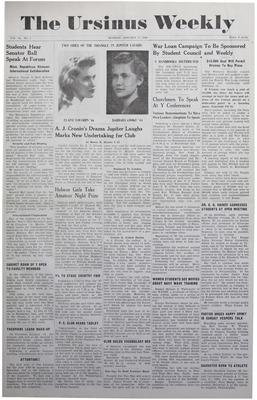"The Ursinus Weekly, January 17, 1944" by Marion Bright and Henry K. Haines